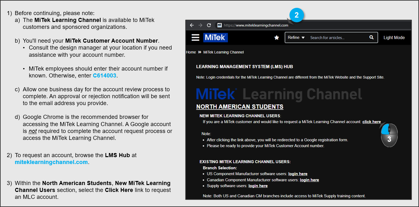 Virtual Training - How to Request an MLC Account