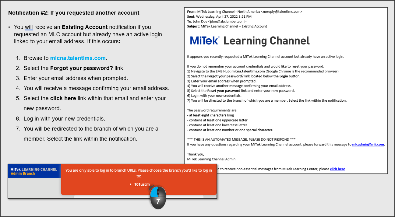 Virtual Training - How to Request an MLC Account